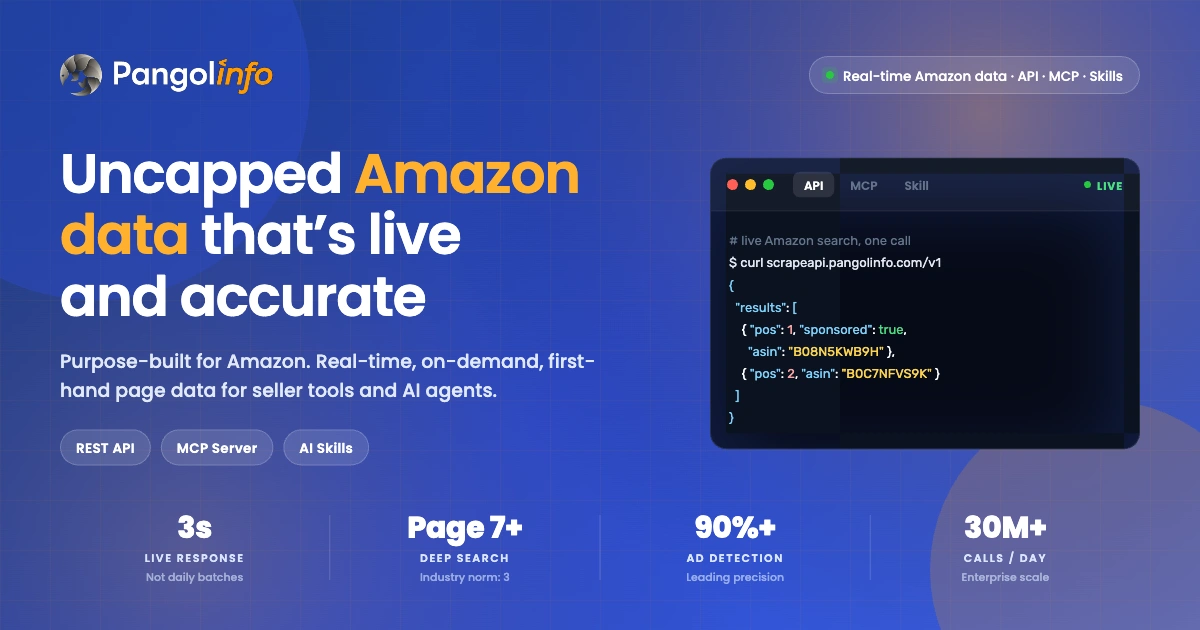 Pangolinfo: Real-time Amazon Scrape API & MCP Skills for AI Agents